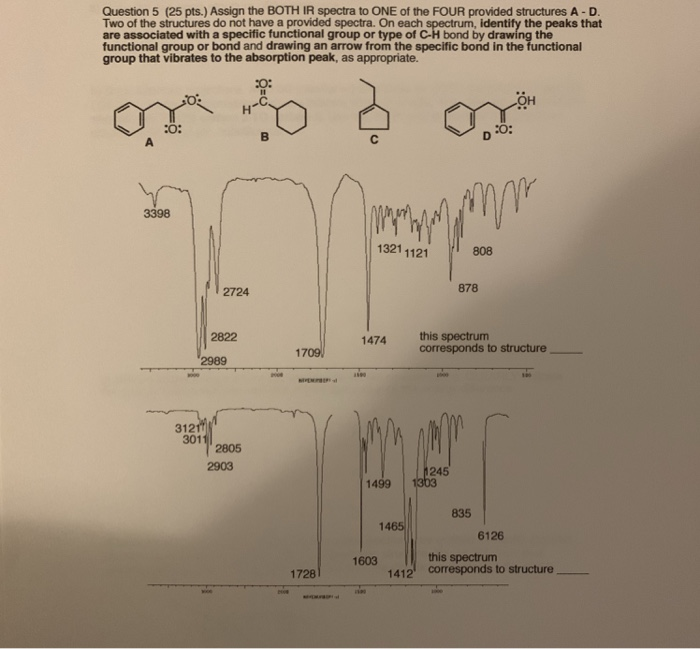 Solved Question 5 (25 pts.) Assign the BOTH IR spectra to | Chegg.com