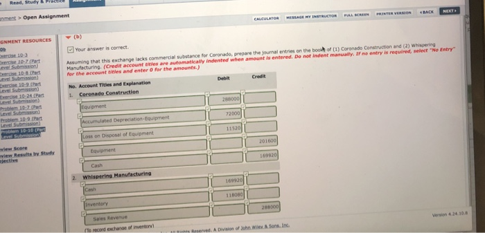 Solved BACK URCES Problem 10-10 (Part Level Submission) | Chegg.com