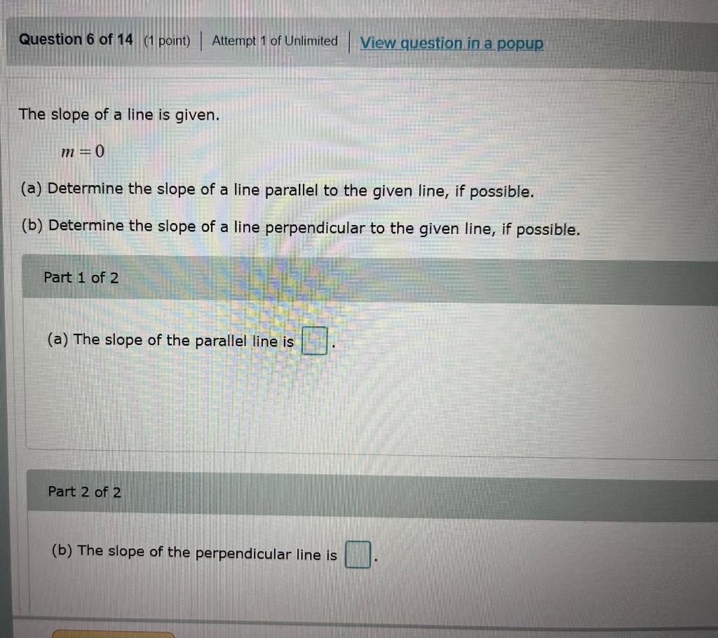 Solved The slope of a line is given. m=0 (a) Determine the | Chegg.com