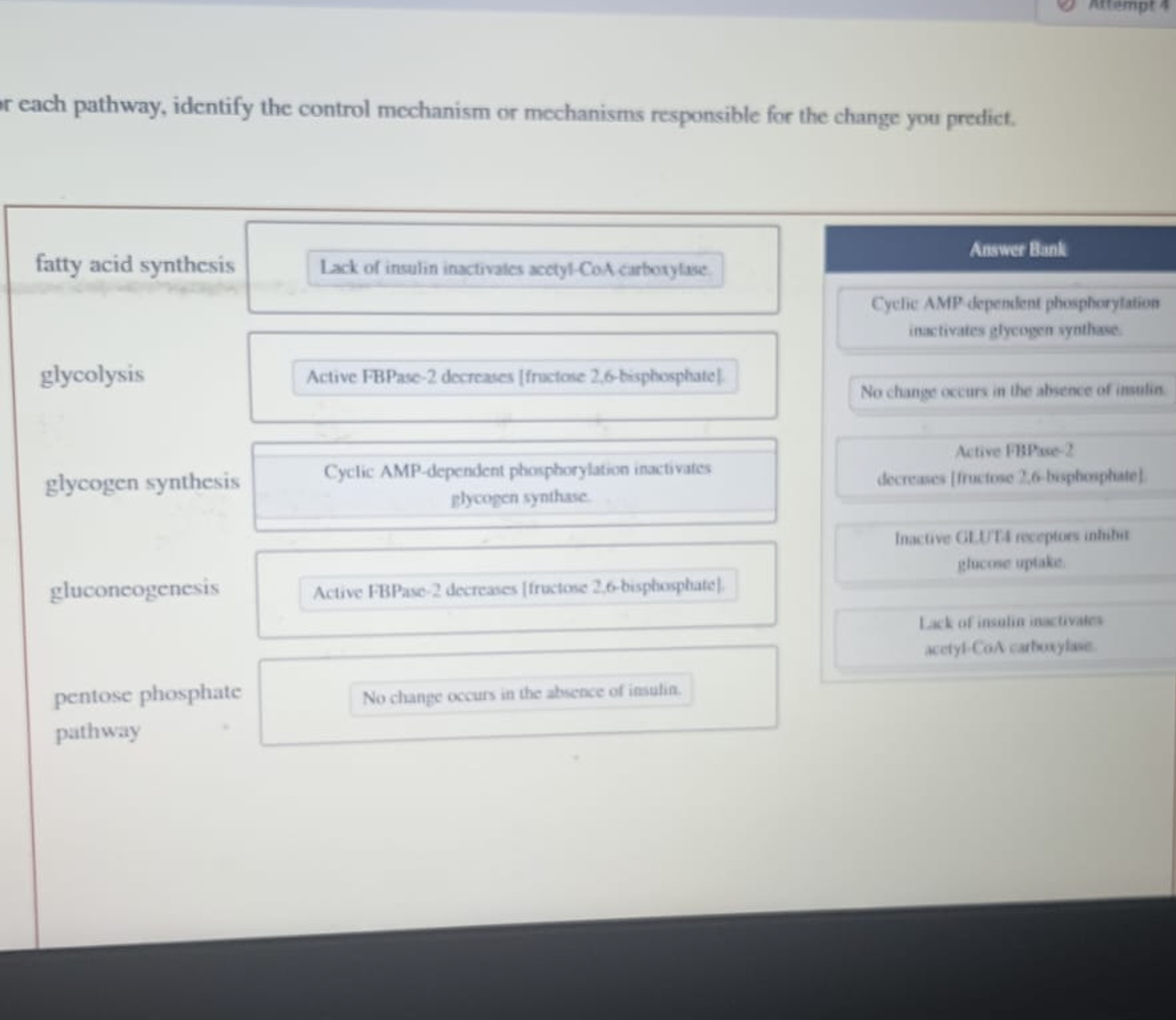 Solved each pathway, identify the control mechanism or | Chegg.com