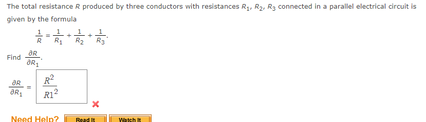 Solved The total resistance R produced by three conductors | Chegg.com