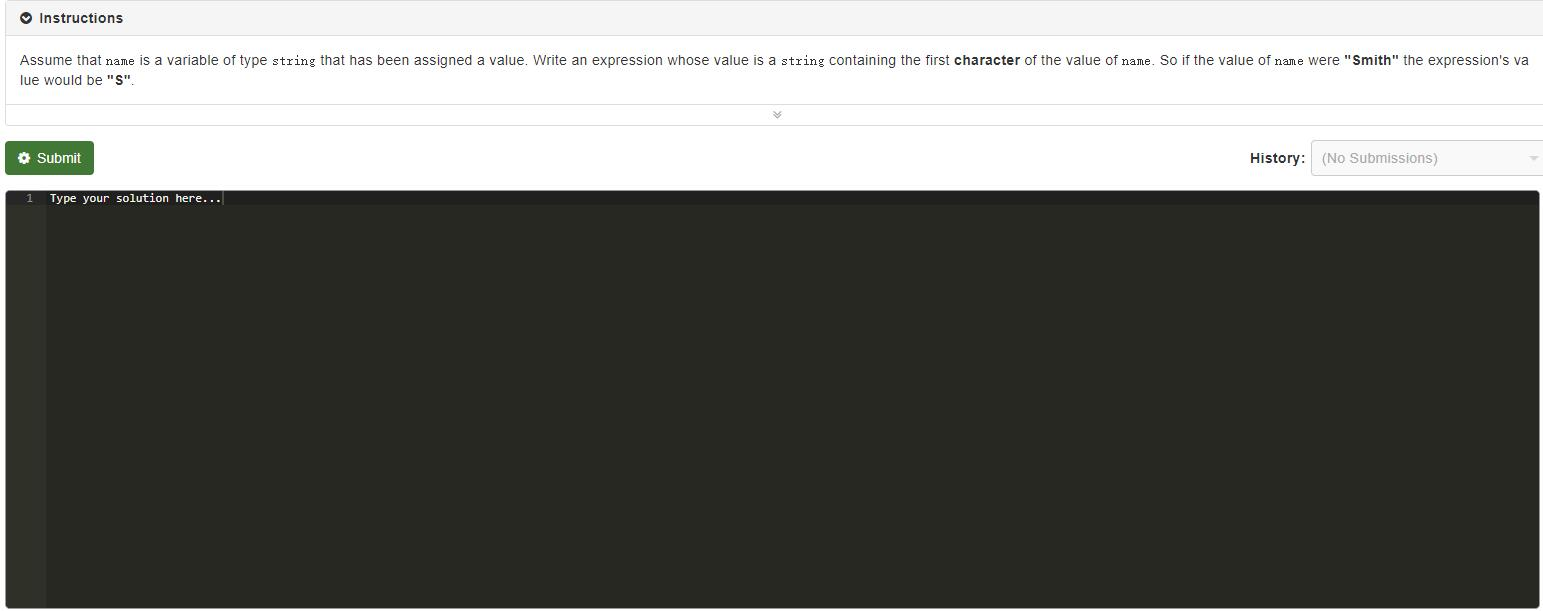 Solved Instructions Assume That Name Is A Variable Of Type