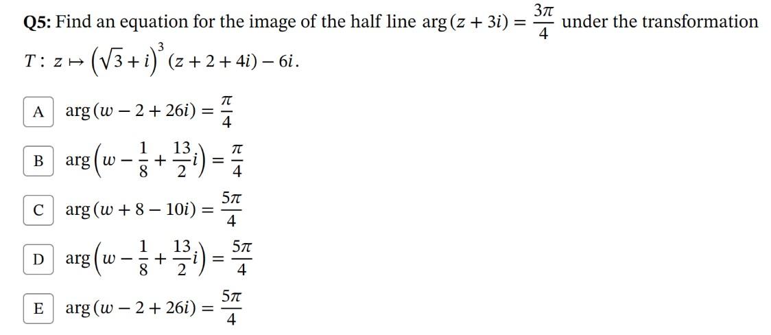 Solved Q5: Find an equation for the image of the half line | Chegg.com