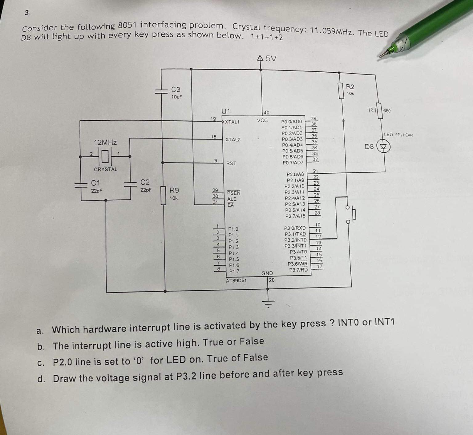 Solved Consider the following 8051 interfacing problem. | Chegg.com