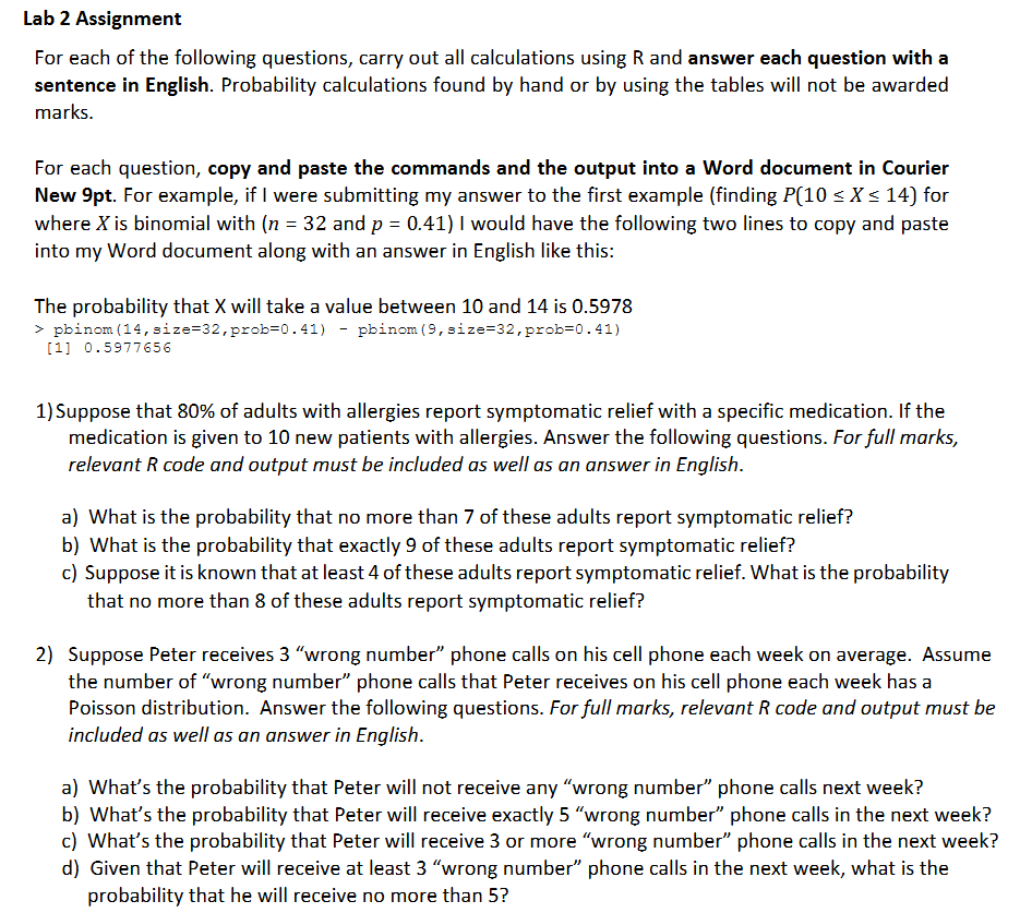 Solved Show me the steps to solve Lab 2 ﻿Assignment For each | Chegg.com