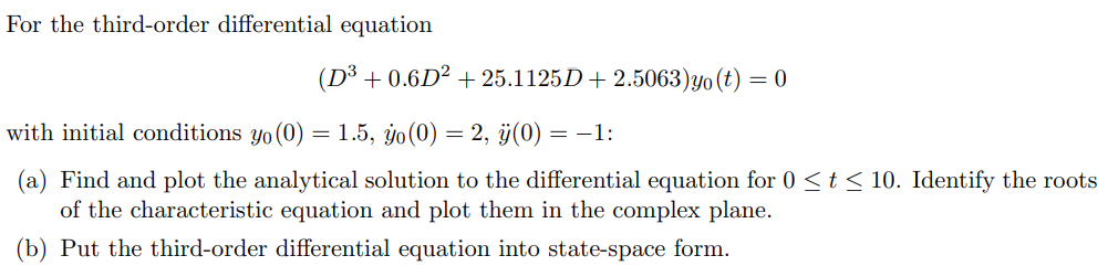 Solved For the third-order differential equation | Chegg.com