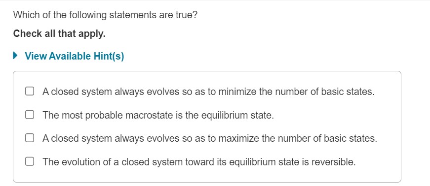 Solved Which of the following statements are true? Check all | Chegg.com