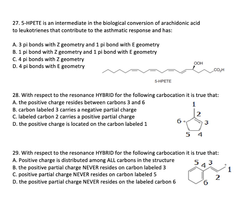 Solved 27.5-HPETE is an intermediate in the biological | Chegg.com