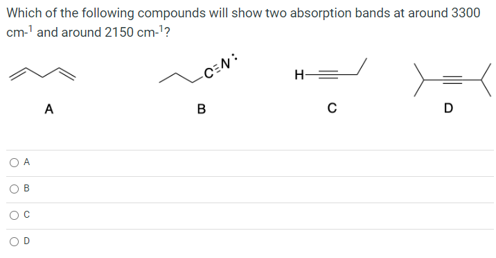 Solved Which of the following compounds will show two | Chegg.com