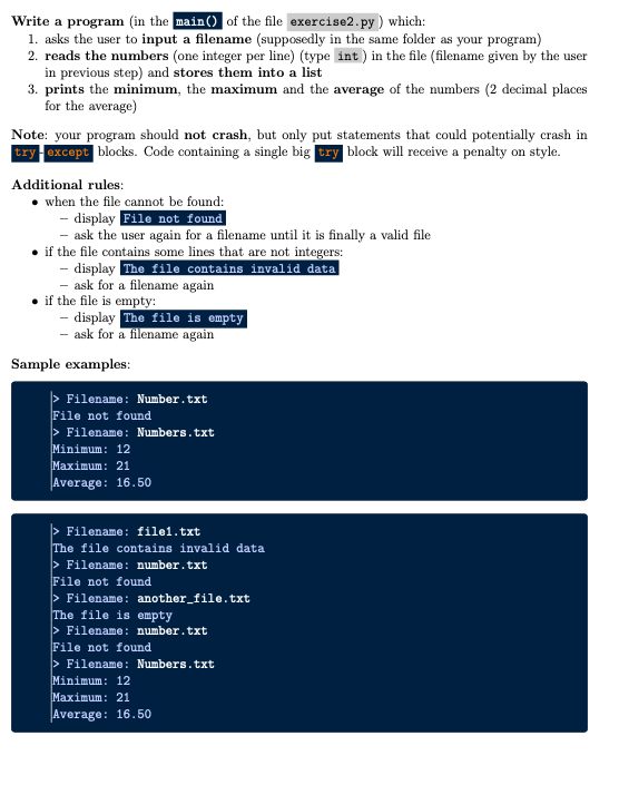 Solved Write a program (in the main() of the file | Chegg.com
