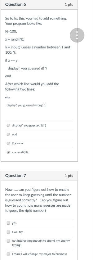 Solved randi(5) generates a random integer between which two | Chegg.com