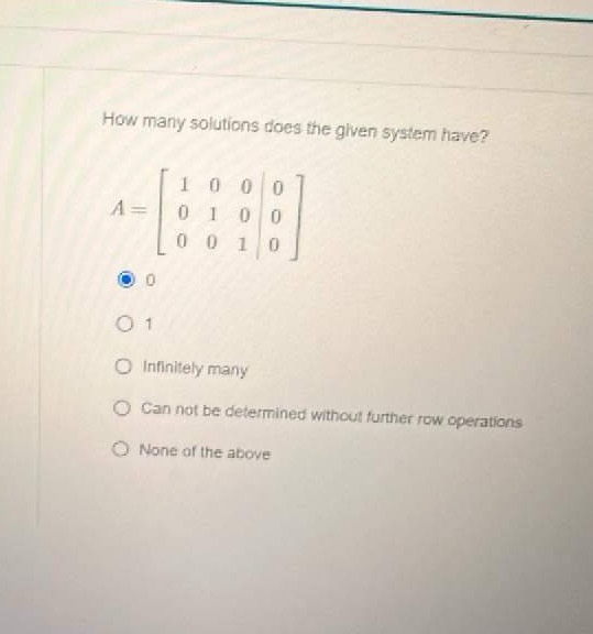 Solved How many solutions does the given system | Chegg.com