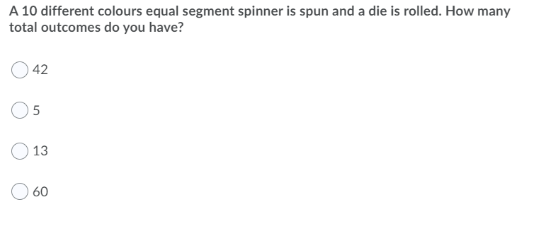 Solved A 10 different colours equal segment spinner is spun | Chegg.com