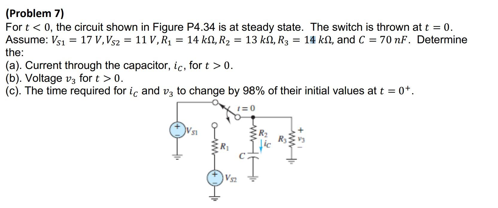 Solved (Problem 7) For t