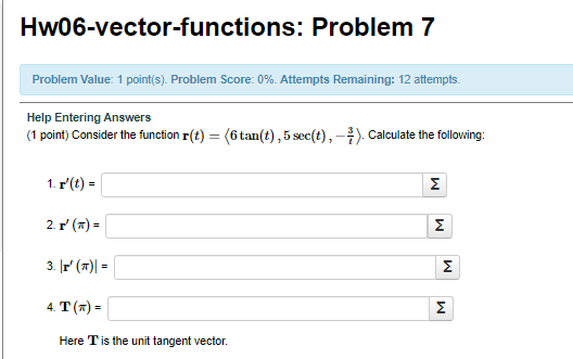 Solved Hw06 Vector Functions Problem 7 Problem Value 1 