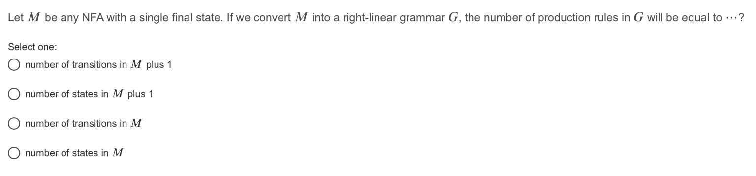 Solved Let M be any NFA with a single final state. If we | Chegg.com
