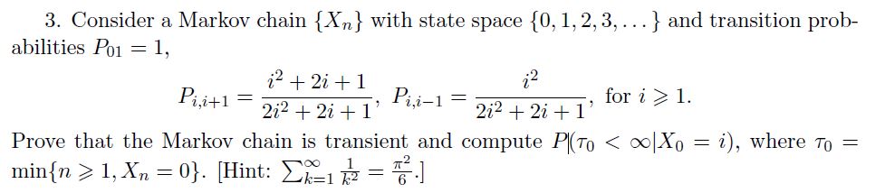 Solved 3. Consider a Markov chain {Xn} with state space | Chegg.com