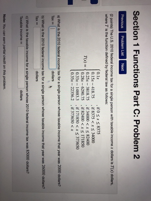 Solved Section 1 Functions Part C: Problem 2 Previous | Chegg.com