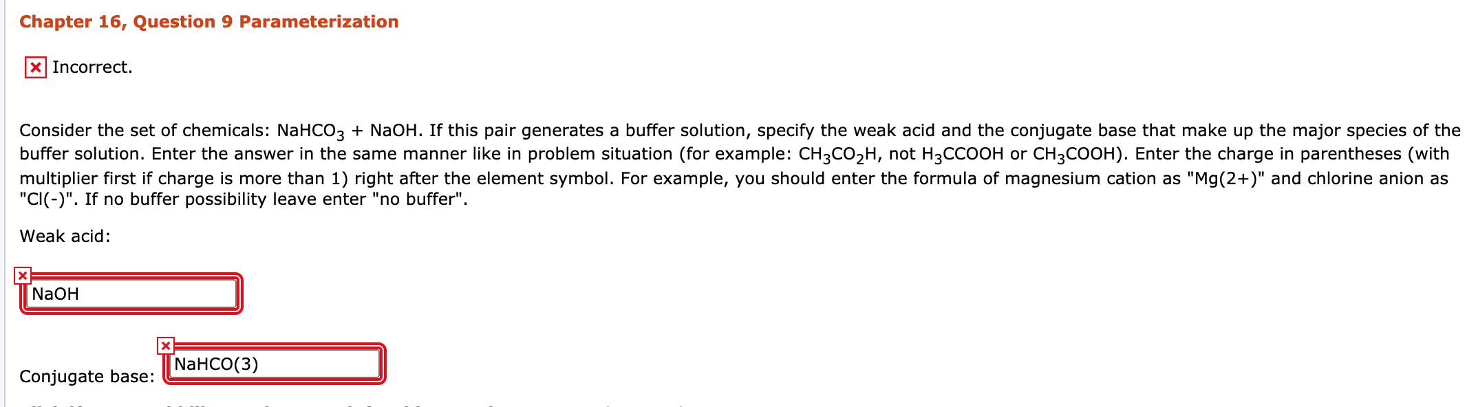 Solved Chapter 16 Question 9 Parameterization X Incorrect