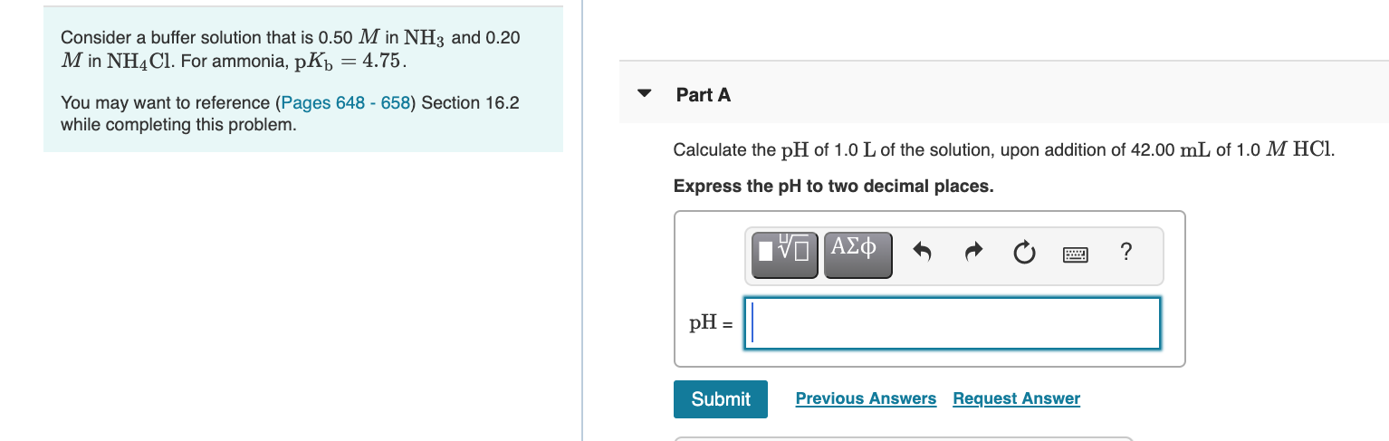 Solved Consider a buffer solution that is 0.50 M in NH3 and | Chegg.com