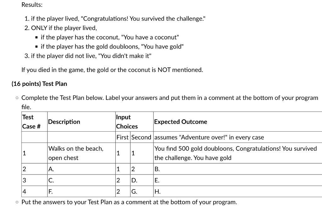 Solved (85 points) Team Problem: Let the user go on an | Chegg.com