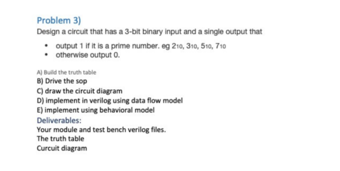 Solved Problem 3) Design a circuit that has a 3-bit binary | Chegg.com