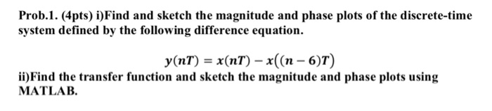 Solved Prob.1. (4pts) i)Find and sketch the magnitude and | Chegg.com
