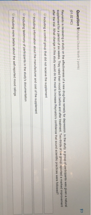 Solved Question 9(Multiple Choice Worth 2 points) 01.02 HC) | Chegg.com