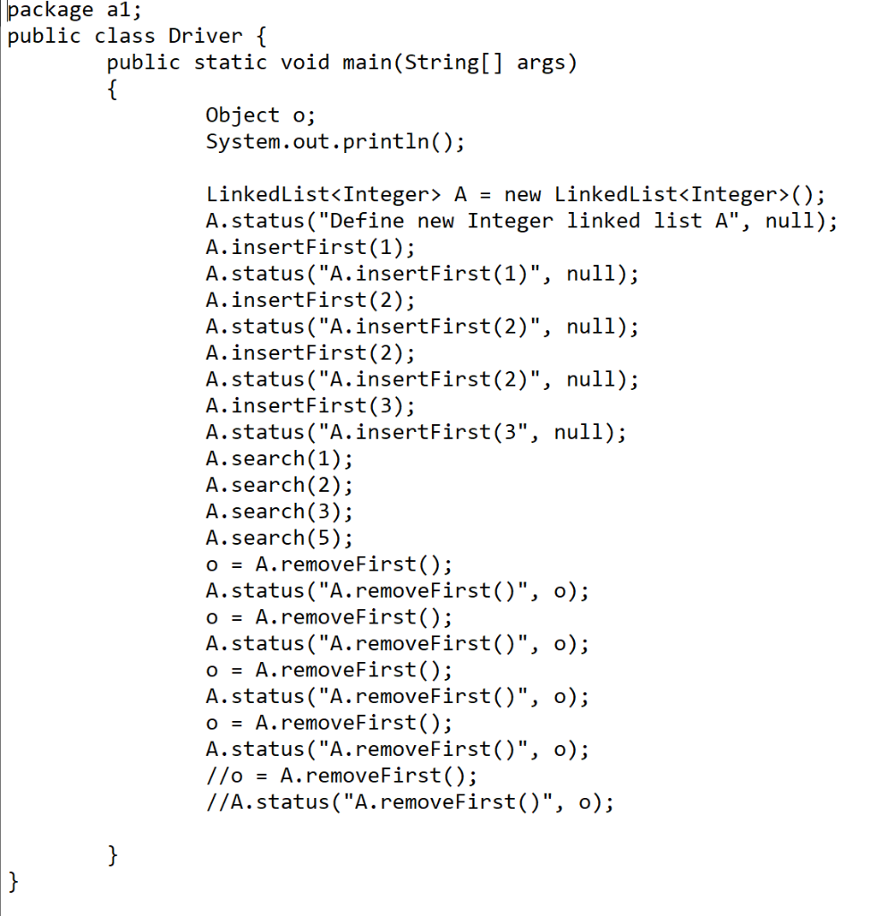 Solved Test your implementation with the following code | Chegg.com