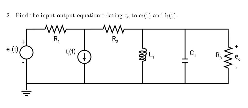 Solved Find the input-output equation relating e0 to e1(t) | Chegg.com
