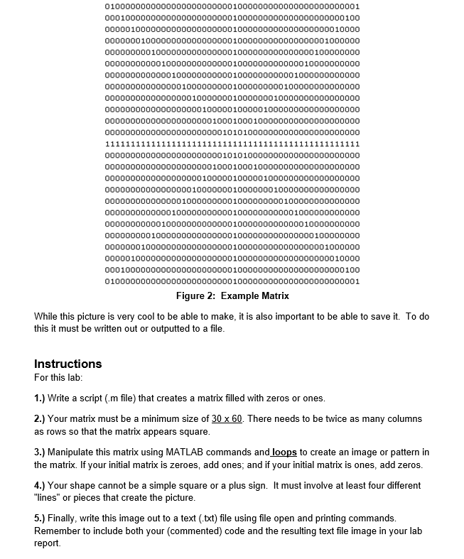 Solved need help creating a shape in Matlab using a matrix | Chegg.com