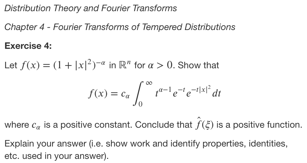 Solved Distribution Theory and Fourier Transforms Chapter 4 | Chegg.com