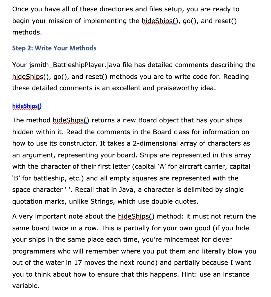 For the Battleship Project, you will write a program | Chegg.com