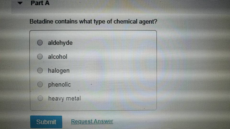 Solved Part A Which of the following is used to sterilize | Chegg.com