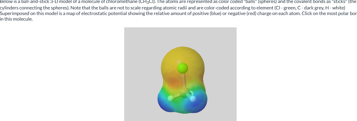 Solved Below is a ball-and-stick 3-D model of a molecule of | Chegg.com