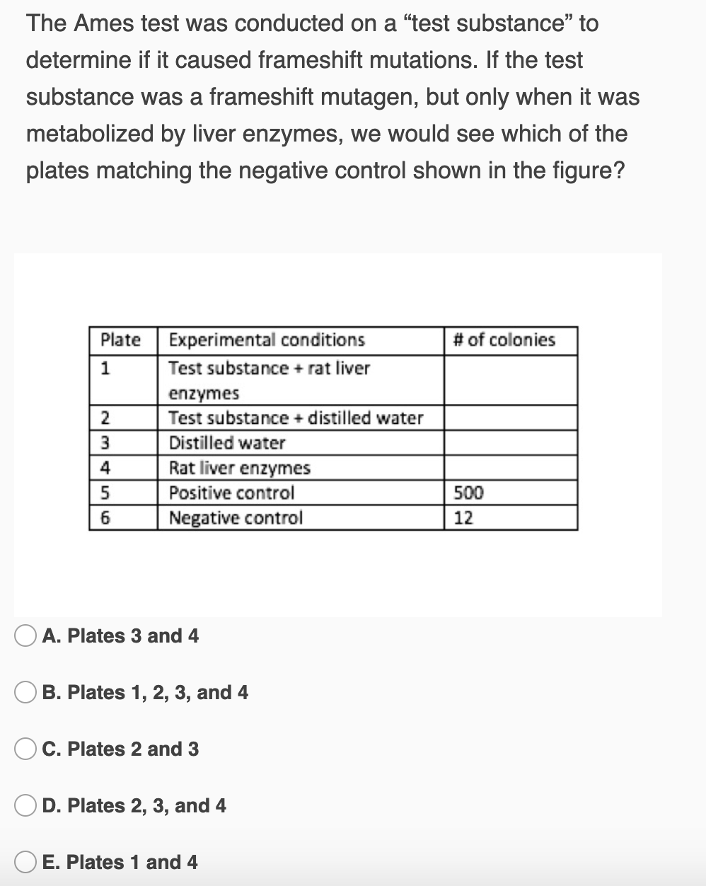 The Ames test was conducted on a "test substance” to | Chegg.com