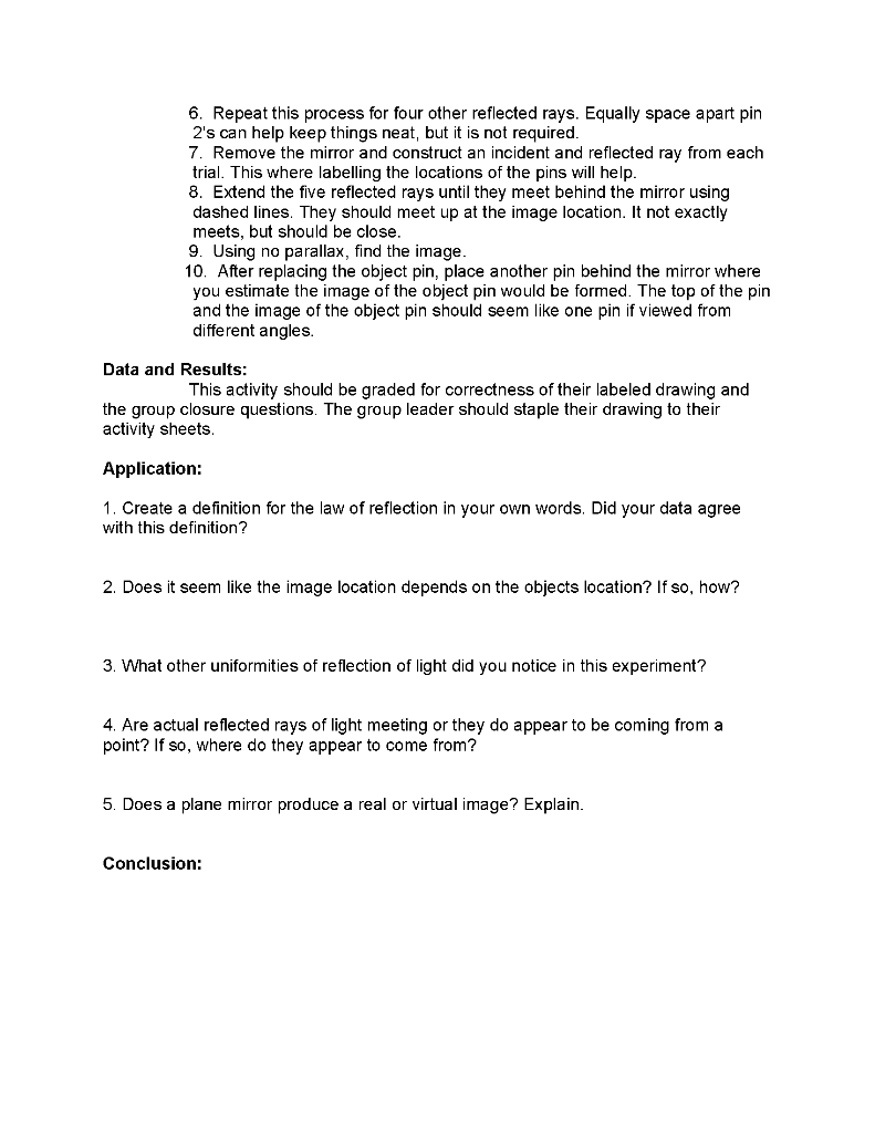 Solved : The Plane reflection experiment is | Chegg.com