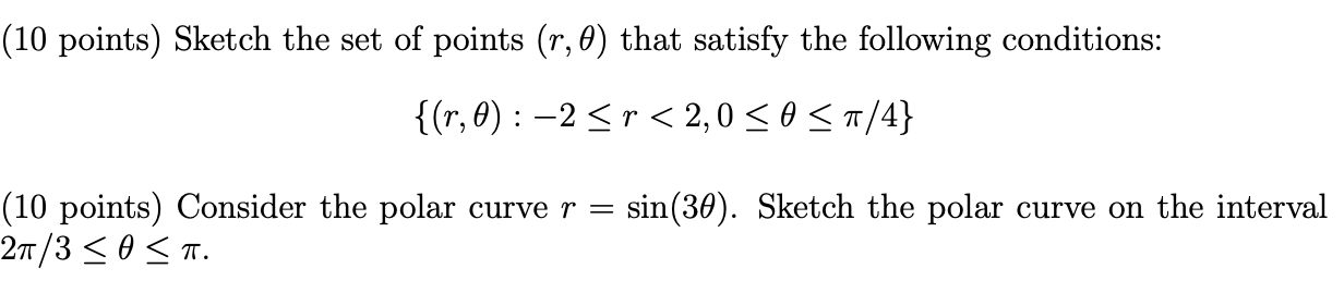 Solved 10 Points Sketch The Set Of Points Rθ That 