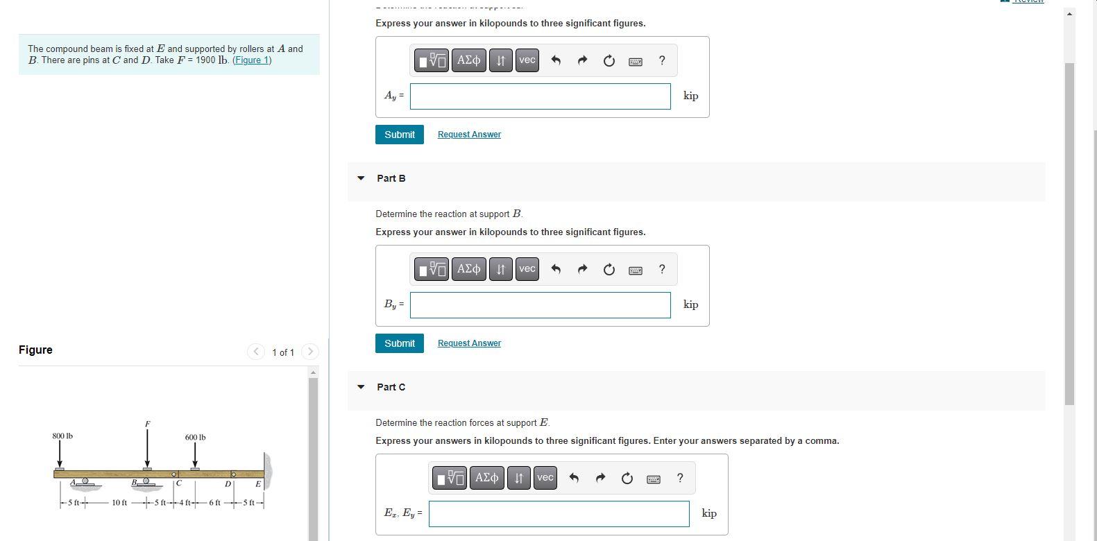 Solved Express your answer in kilopounds to three | Chegg.com
