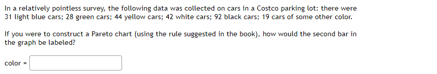 Solved In a relatively pointless survey, the following data | Chegg.com