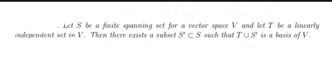 Solved Let S be a finite spanning set for a vector space V | Chegg.com