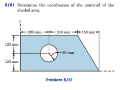 Solved 5/51 Determine the coordinates of the centroid of the | Chegg.com