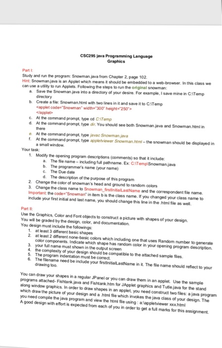 Solved CSC295 java Programming Language Part I Study and run | Chegg.com