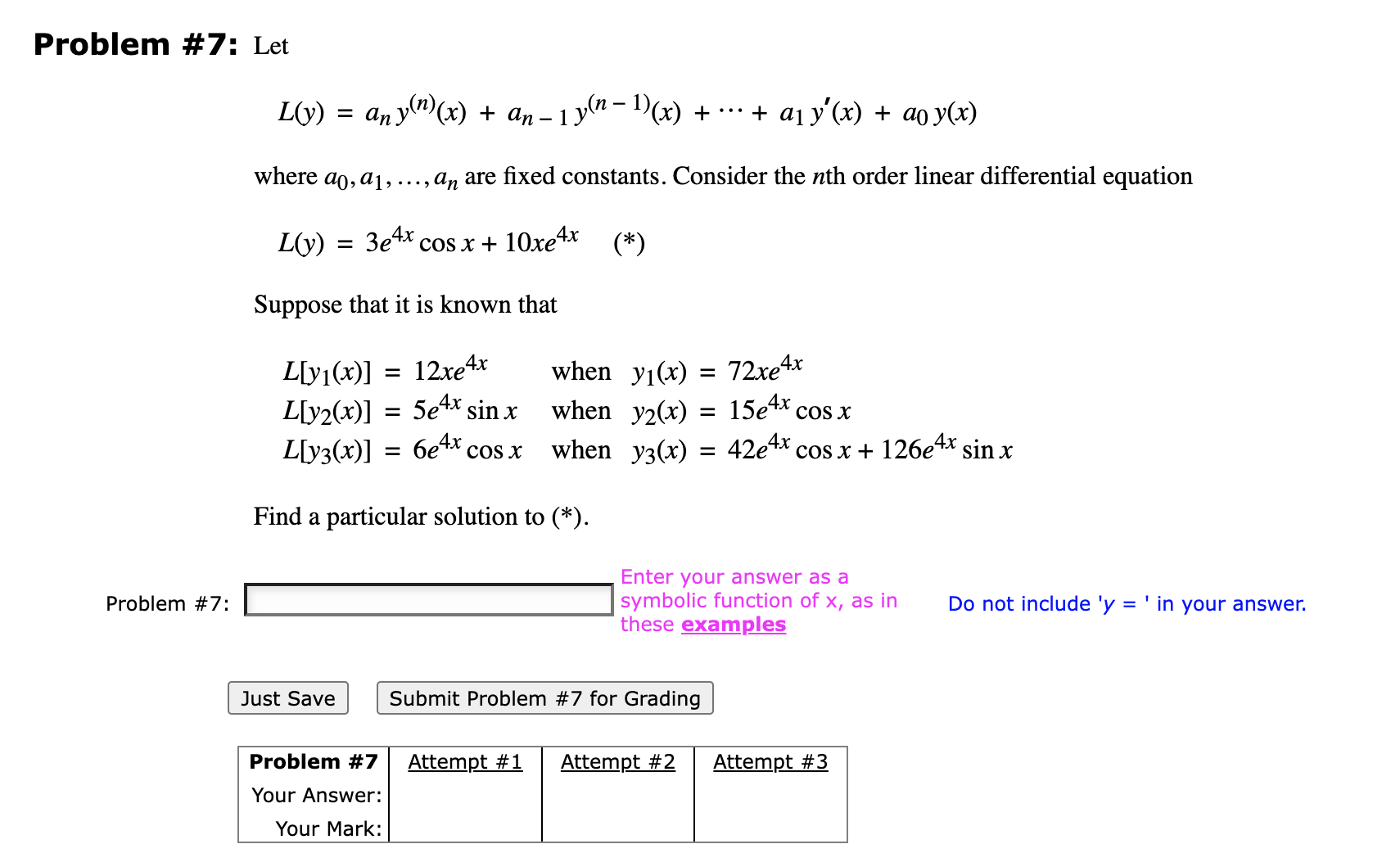 Solved L Y Any N X An−1y N−1 X ⋯ A1y′ X A0y X Where