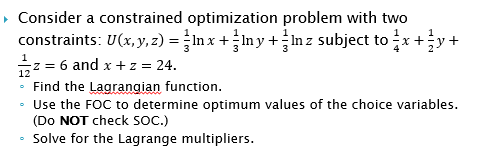 Consider a constrained optimization problem with two | Chegg.com