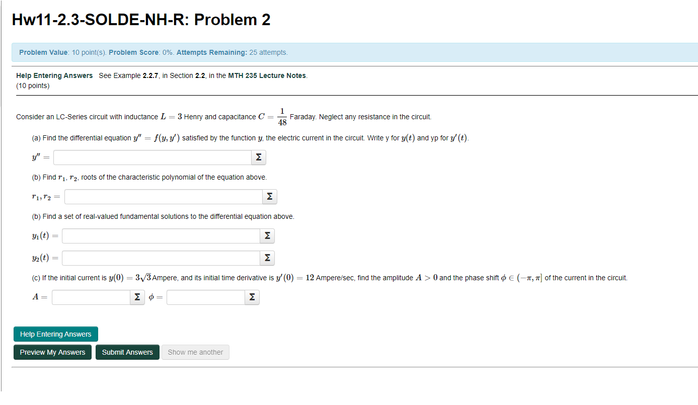 Solved Hw11-2.3-SOLDE-NH-R: Problem 2 Problem Value: 10 | Chegg.com