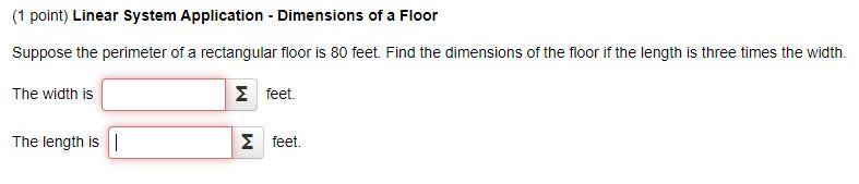 Solved (1 point) Linear System Application - Dimensions of a | Chegg.com
