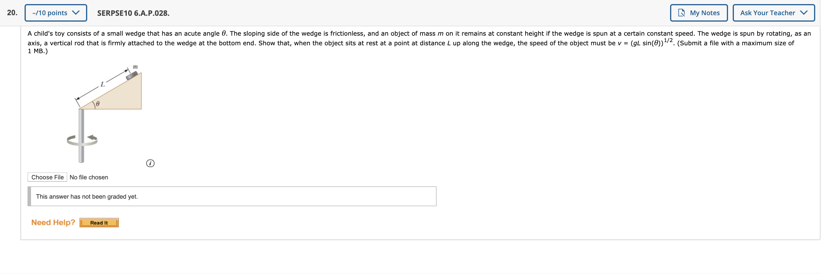 Solved 20. |-/10 points v SERPSE10 6.A.P.028. My Notes Ask | Chegg.com Solved 20. |-/10 points v SERPSE10 6.A.P.028. My Notes Ask | Chegg.com