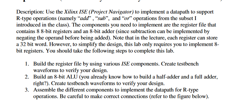 Description: Use the Xilinx ISE (Project Navigator) | Chegg.com