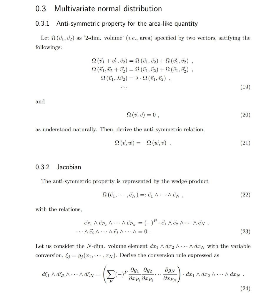 0.3 Multivariate normal distribution 0.3.1 | Chegg.com